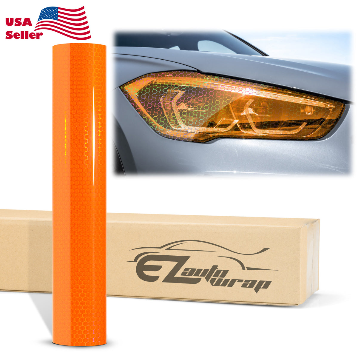 Tint Hex Holographic Orange Taillight Headlight Tint Film – EzAuto Wrap