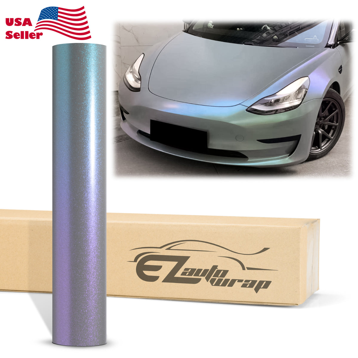Galaxy Dust Matte Gray Blue Vinyl Wrap – EzAuto Wrap