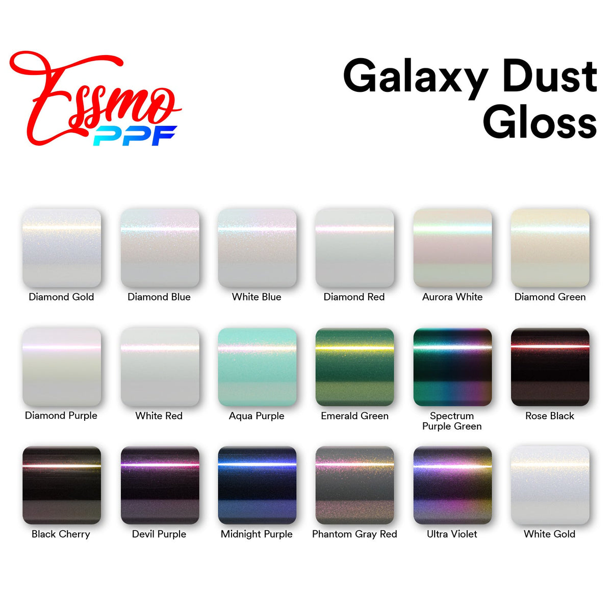 ESSMO™ PPF Paint Protection Film TPU Galaxy Dust Gloss Diamond Red Ful ...