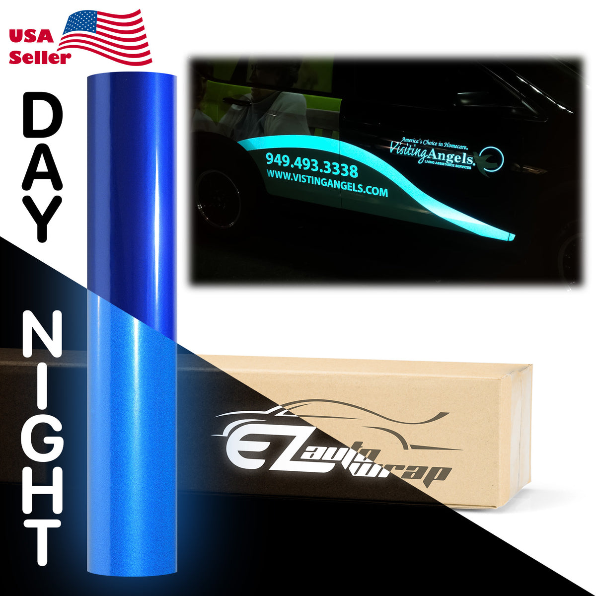 Reflective Blue Vinyl Wrap – EzAuto Wrap