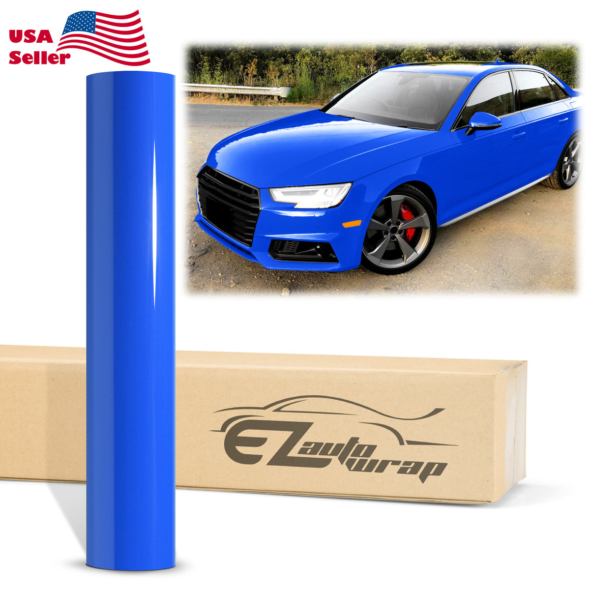 High Gloss Sapphire Blue Vinyl Wrap – EzAuto Wrap