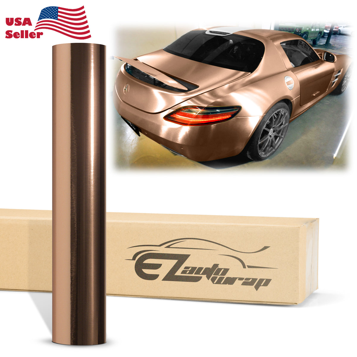 Chrome Brushed Aluminum Rose Gold Vinyl Wrap – EzAuto Wrap