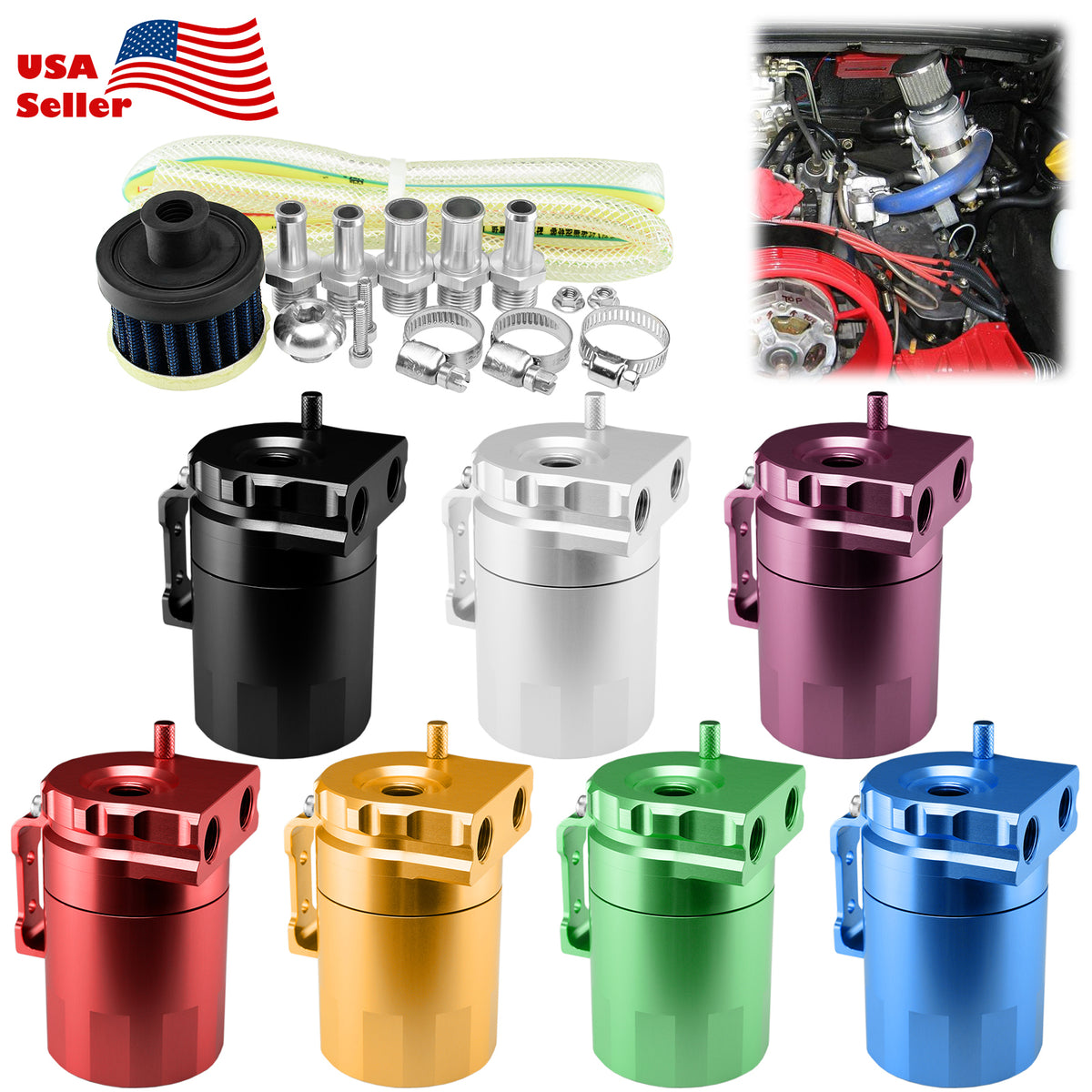 Wix 24003 BILLET ALUMINUM HIGH CAPACITY ENGINE OIL CATCH TANK RESERVOIR ...