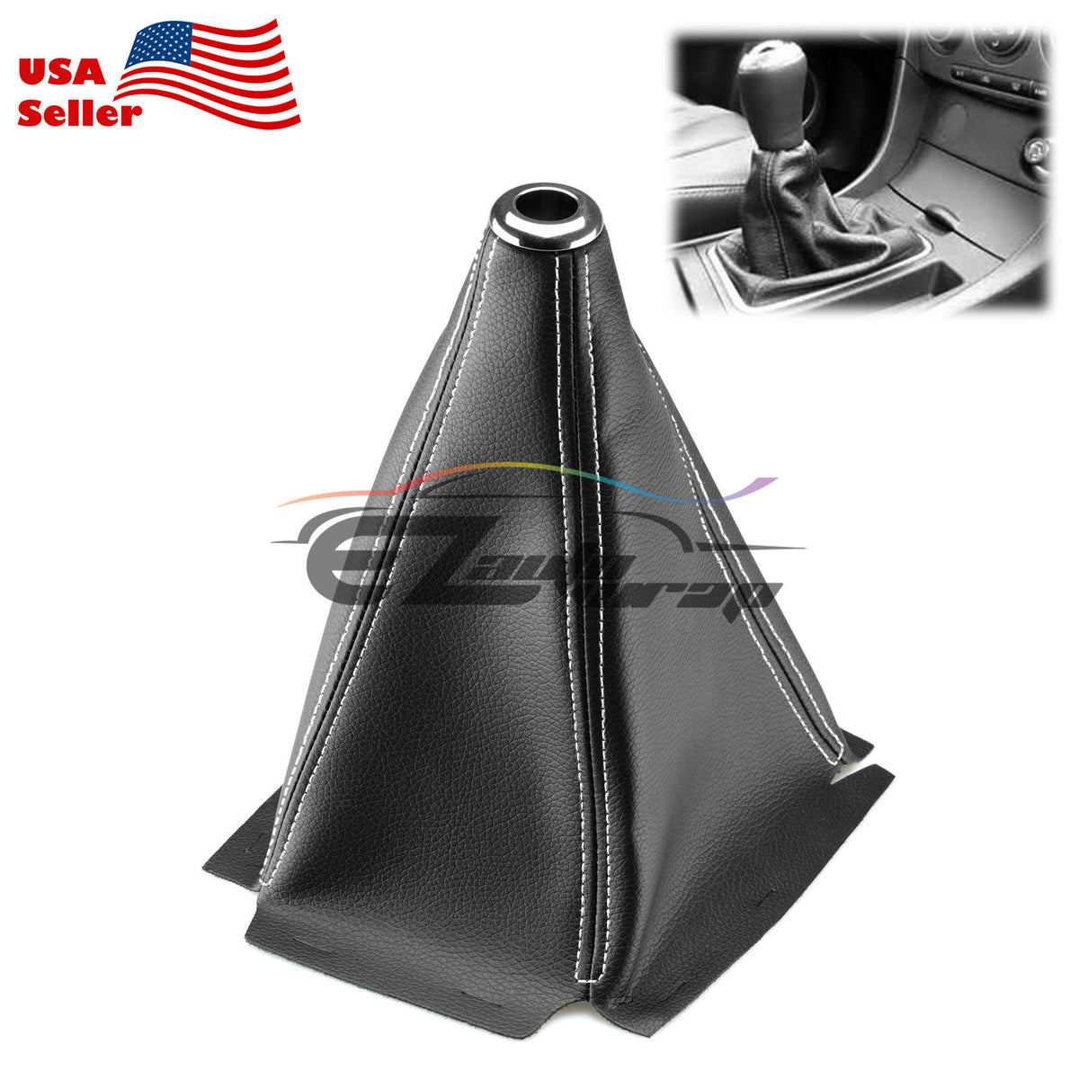 Shifter Boot Cover Black PVC Leather SBC01 (with 4 color of stitches ...