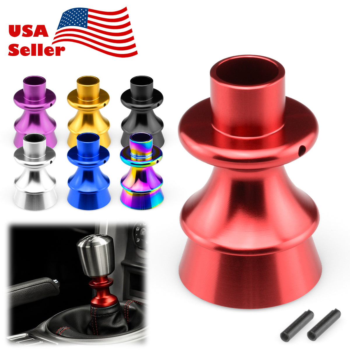 Manual Shifter Knob Reverse Lock Out (Black / Blue / Gold / Neo Chrome ...