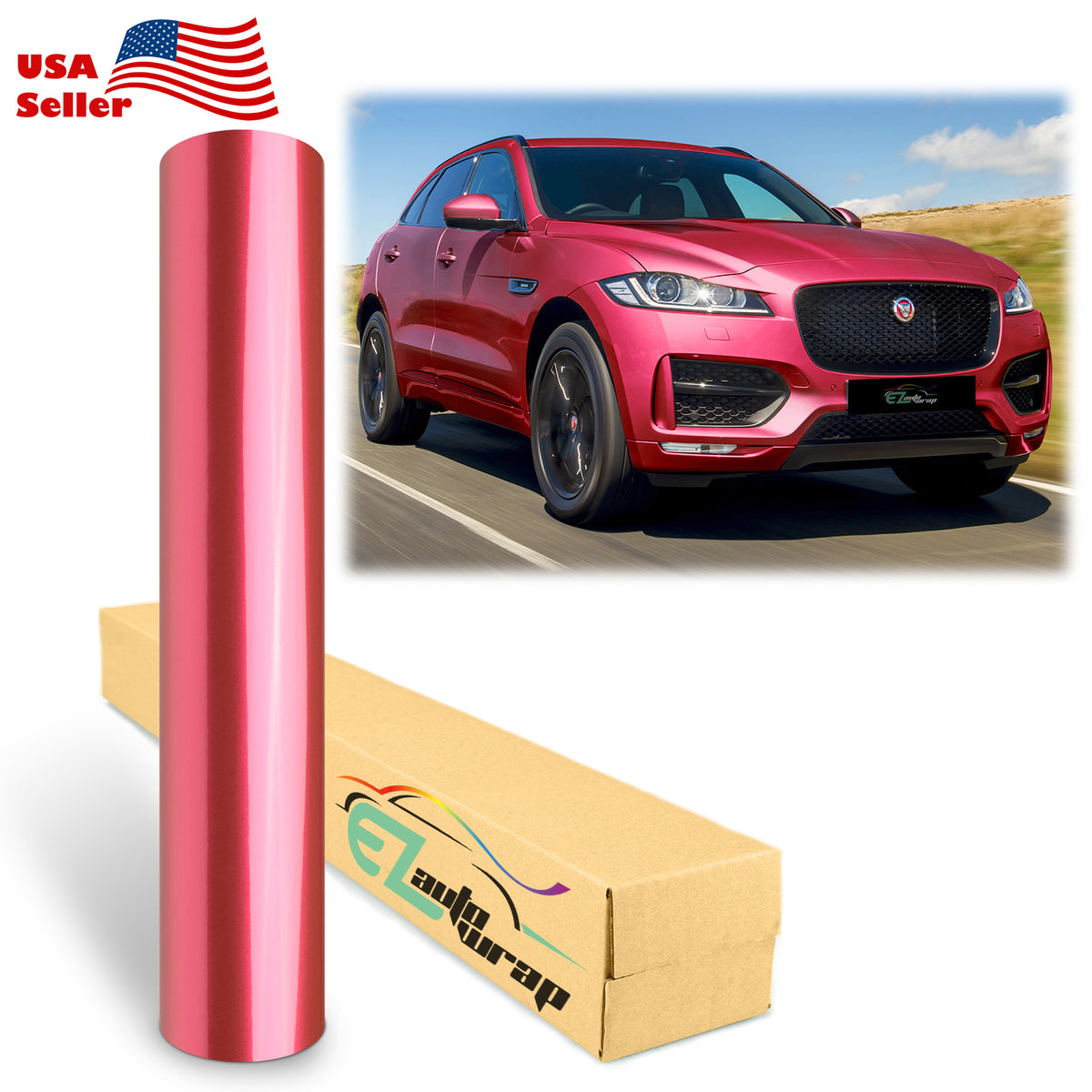 Gloss Metallic Rose Red Vinyl Wrap – EzAuto Wrap