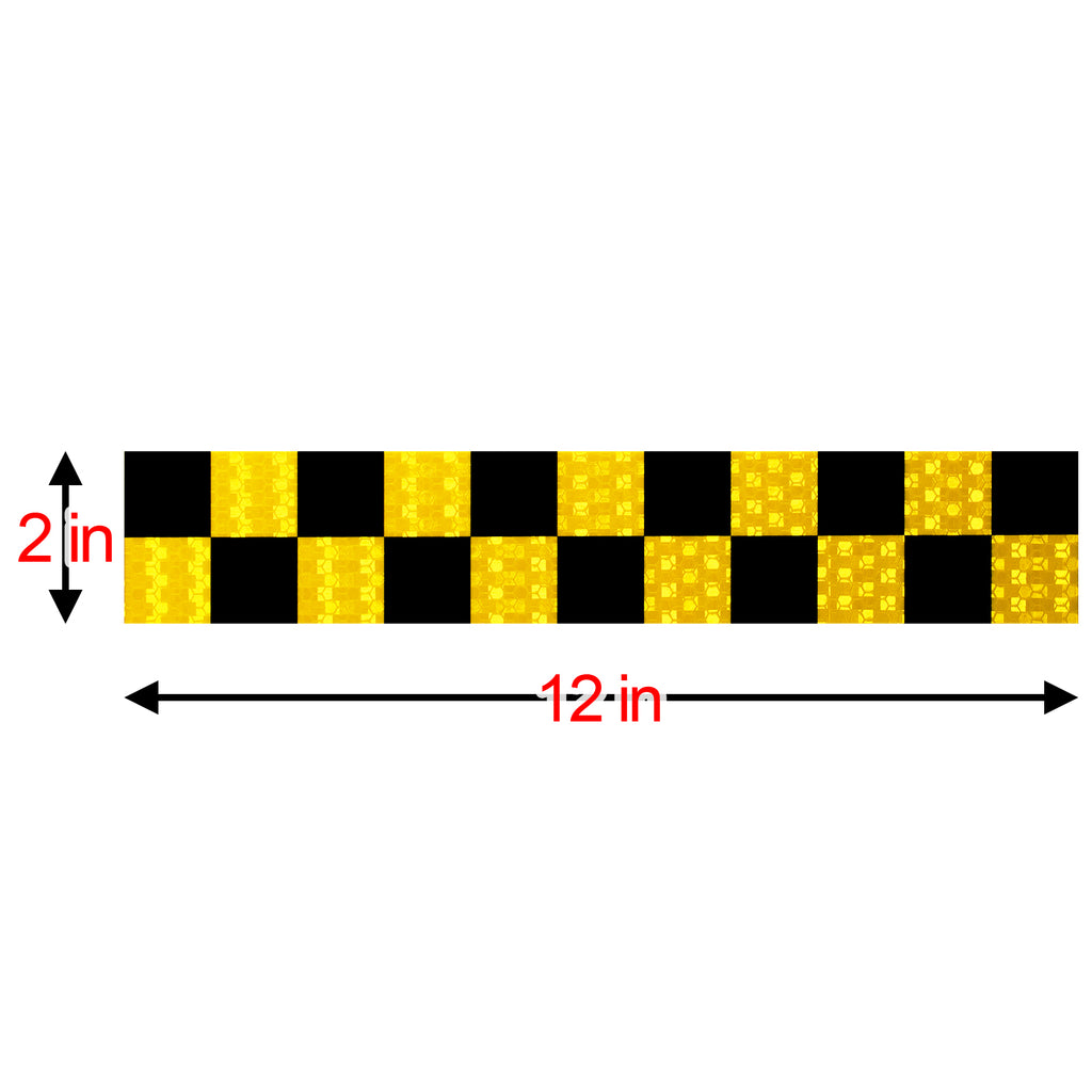 Reflective Safety Checker Tape Strip (1 Foot Per Strip) – EzAuto Wrap