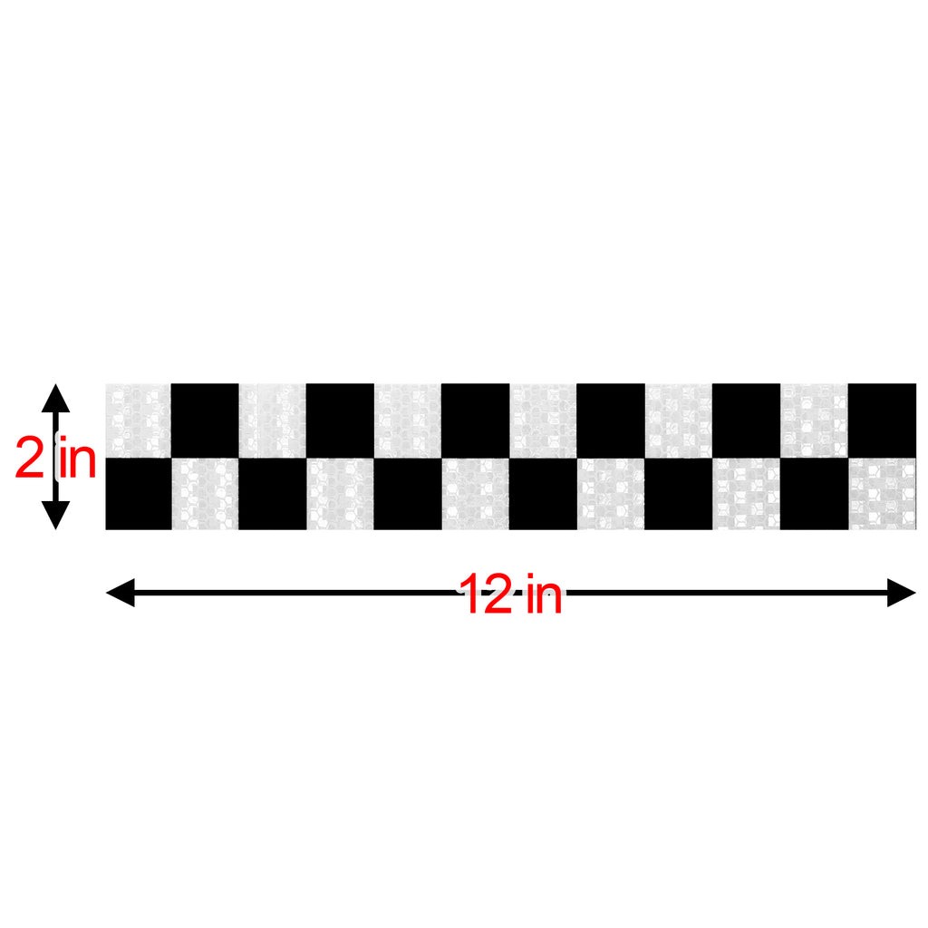 Reflective Safety Checker Tape Strip (1 Foot Per Strip) – EzAuto Wrap