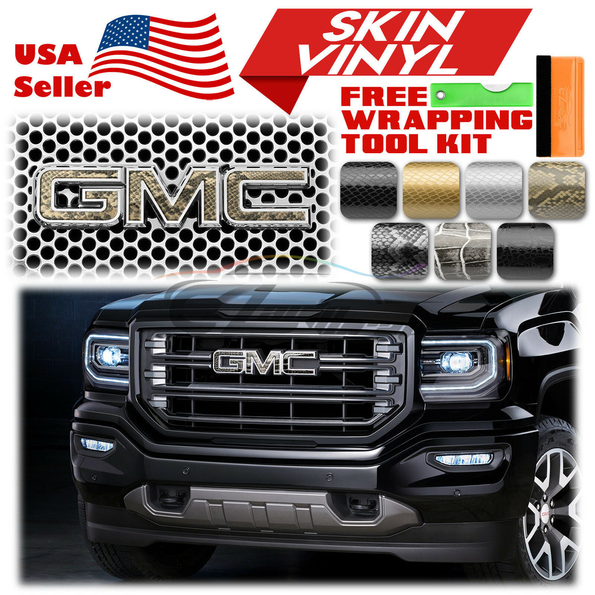 6pcs 4"x6" Snake Alligator Skin GMC Emblem Overlay – EzAuto Wrap